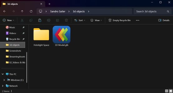 How do I import 3D models and files in Hololight Space?